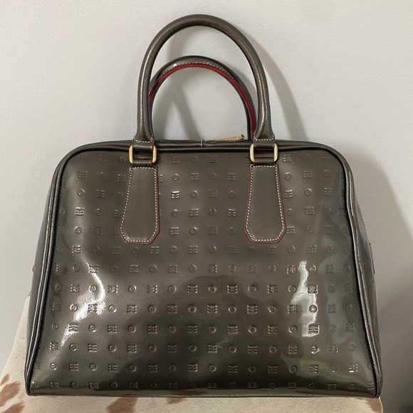 Arcadia | Bags | Arcadia Italian Grey Patent Leather Bag Satchel | Poshmark